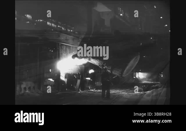 MICHIGAN - 1952 - Open hearth furnaces are featured, with a huge ...