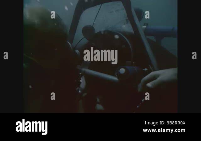 USA - 1970 - Divers are working on various internal and external parts of the Amphibious ...