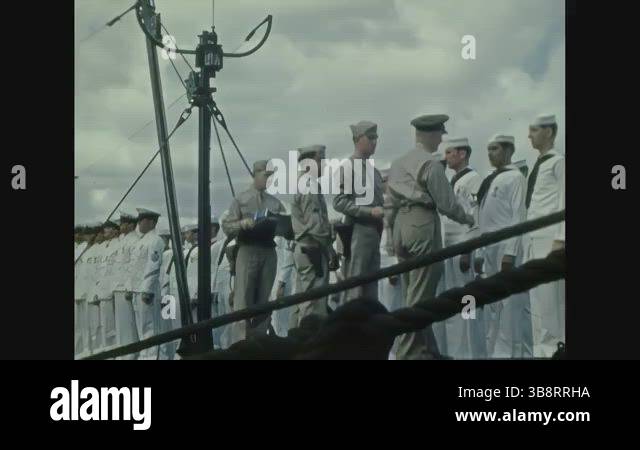 PACIFIC OCEAN - 1942 - US Navy sailors are decorated with the Silver ...