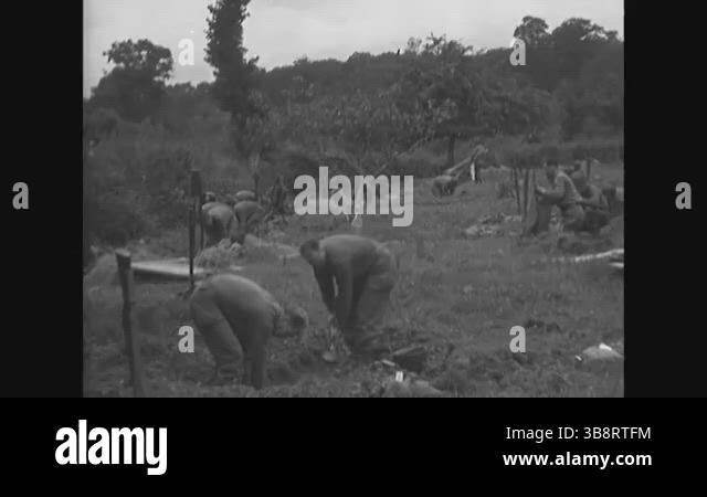 SAINT-LO - 1944 - 4th Infantry 12th Infantry Regiment soldiers dig ...