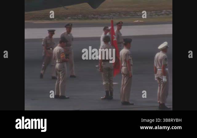 PANAMA CITY - 1969 - General Robert Porter Jr. exits a plane to a 17 ...