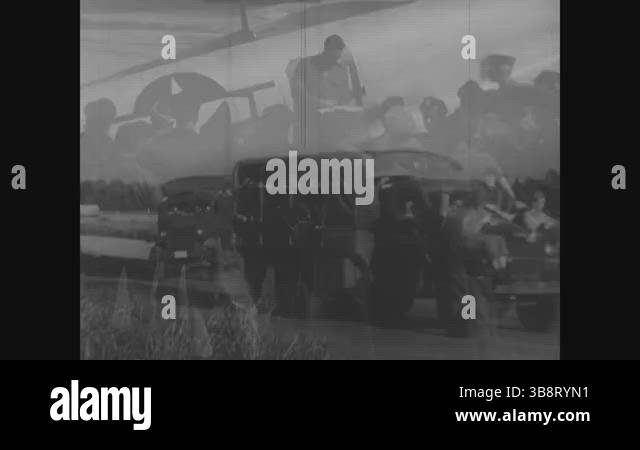 GERMANY - 1944 - US Army Air Forces members drive up to planes before ...