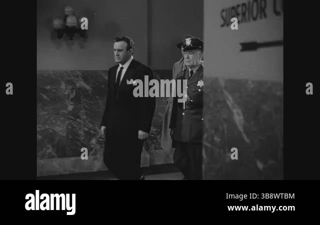 US - 1950 - in this crime film, a detective and a policeman take a man ...