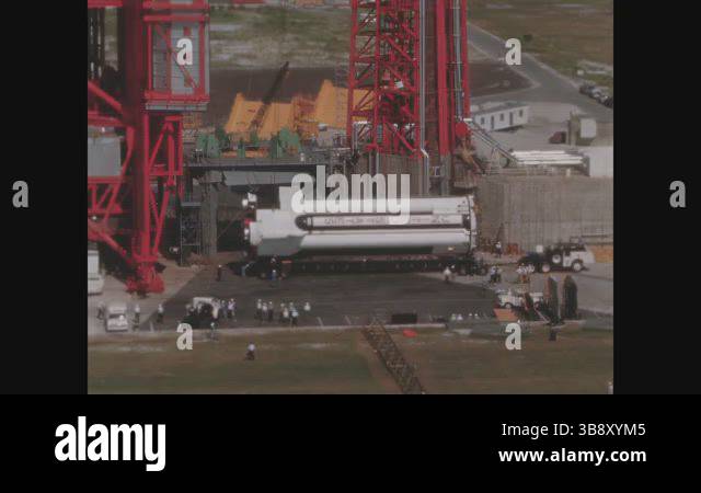 CAPE CANAVERAL - 1963 - Workers walk around the Saturn I SA-5 rocket at ...