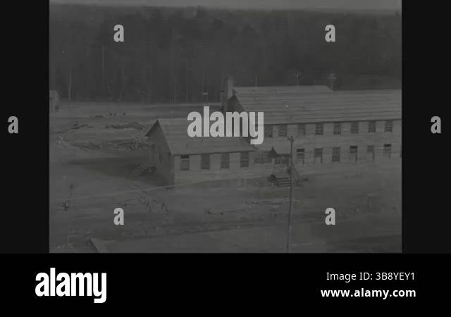 USA - 1918 - An aerial panorama concludes at a US Army Signal Corps ...