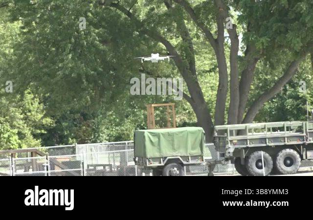 INDIANA - 8.30.2024 - A drone and military robot dogs are used to ...