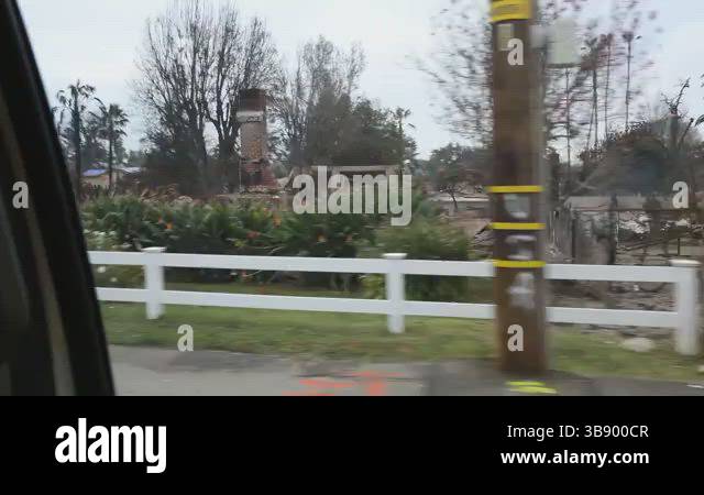 ALTADENA - 1.18.2025 - View from a California National Guard vehicle as ...
