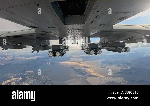 NEVADA - 4.1.2024 - A USAF bomber begins dropping munitions over ...