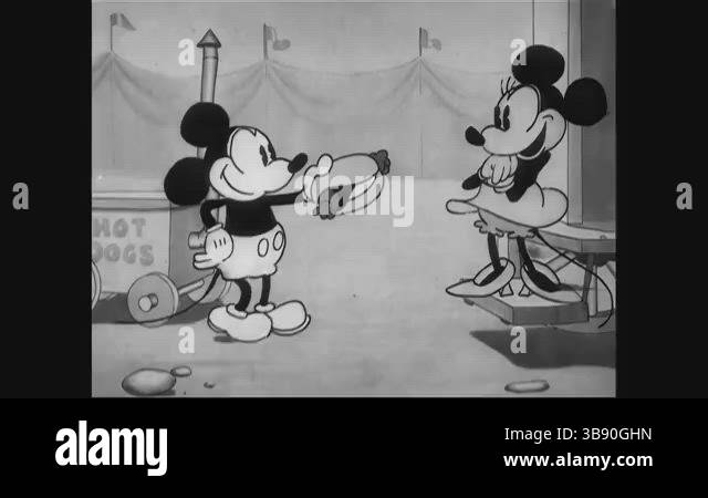USA - 1929 - In this animated film, Mickey Mouse punishes a hot dog for ...
