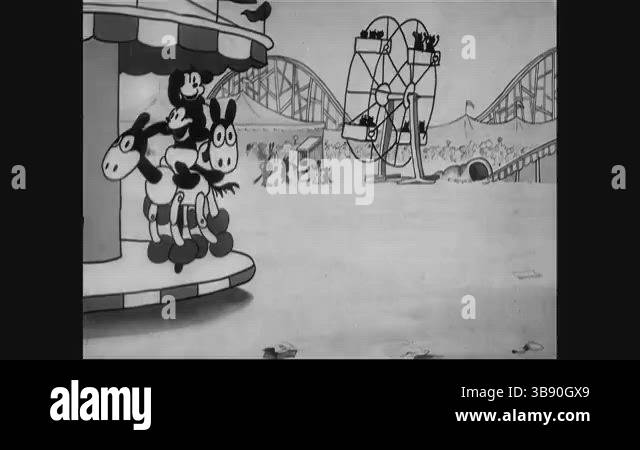 USA - 1929 - In this animated film, Mickey Mouse sells hot dogs by a ...
