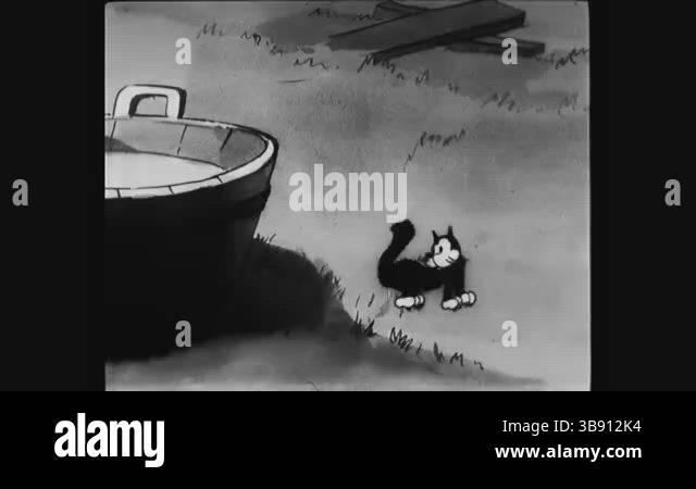 USA - 1931 - In this animated film, a cat hunts a bird atop a barn at ...