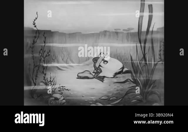 USA - 1934 - In this animated film, a frog pesters a passing duck by ...