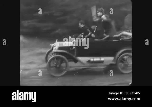 USA - 1915 - In this silent comedy, policemen try to use a tripwire to ...