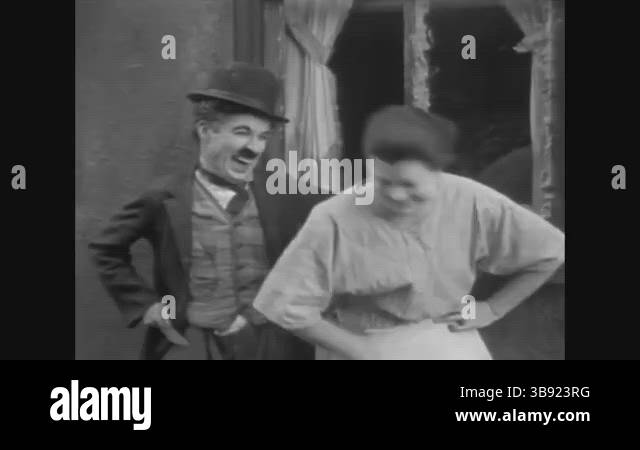 US - 1921 - in this silent comedy, a man tries to strangle another man ...