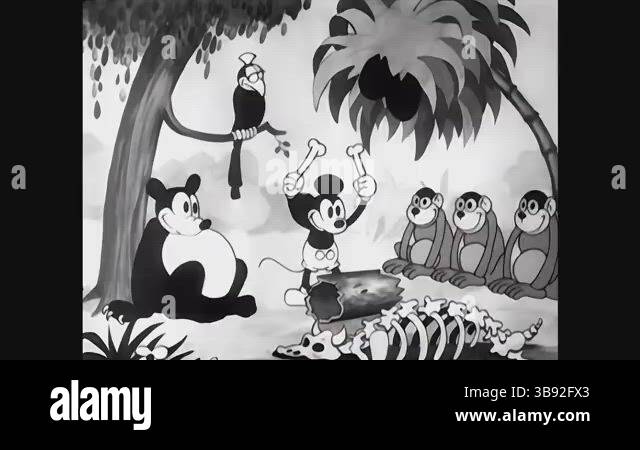 USA - 1929 - In this cartoon, Mickey Mouse plays ""Turkey in the Straw ...