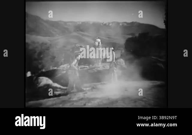 US - 1938 - in this western, a cowboy lassoes two Native Americans and ...