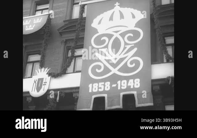 SWEDEN - 1948 - The Royal Monogram of King Gustaf V of Sweden in a ...