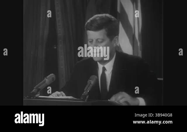 WASHINGTON DC - 1962 - In a speech about the Cuban Missile Crisis, JFK ...