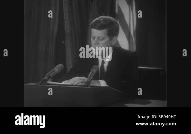 WASHINGTON DC - 1962 - In a speech about the Cuban Missile Crisis, JFK ...