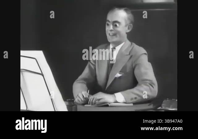 USA - 1929 - In this partially animated film an animator hypnotizes ...