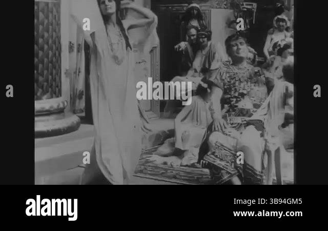 ITALY - 1913 - in this silent drama, a slave dances at a Roman party ...