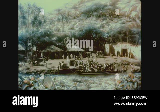 TANZANIA - 1930 - in this drama, African slaves unload and carry goods ...