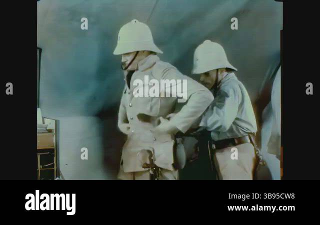TANZANIA - 1930 - in this drama, a German officer gets ready to leave ...