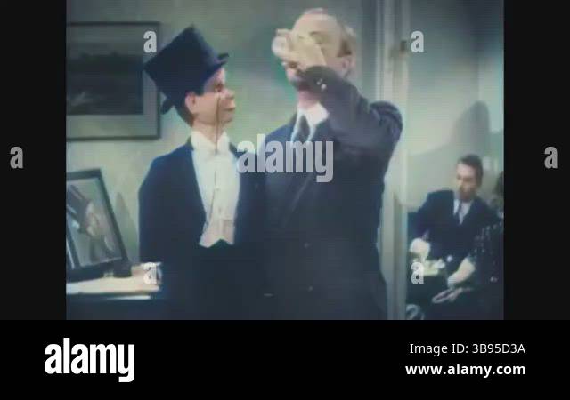 US - 1938 - in this comedy, a ventriloquist has a beer at a party ...