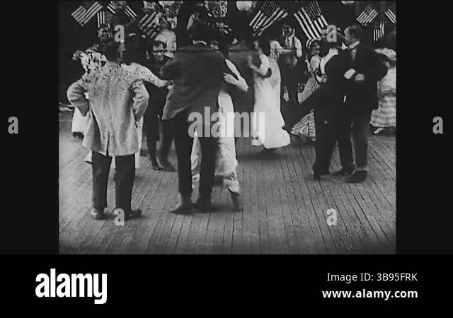 UNITED STATES - 1913 - The girls and cowboys get together for a dance ...
