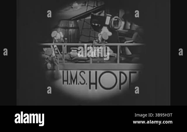 UNITED KINGDOM - 1937 - The captain of the pirate ship sees the HMS ...