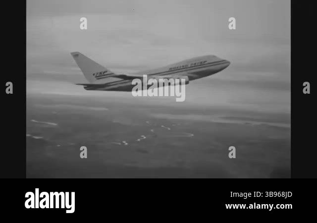 UNITED STATES - 1975 - A Boeing 747SP in test flight. Pilots and ...