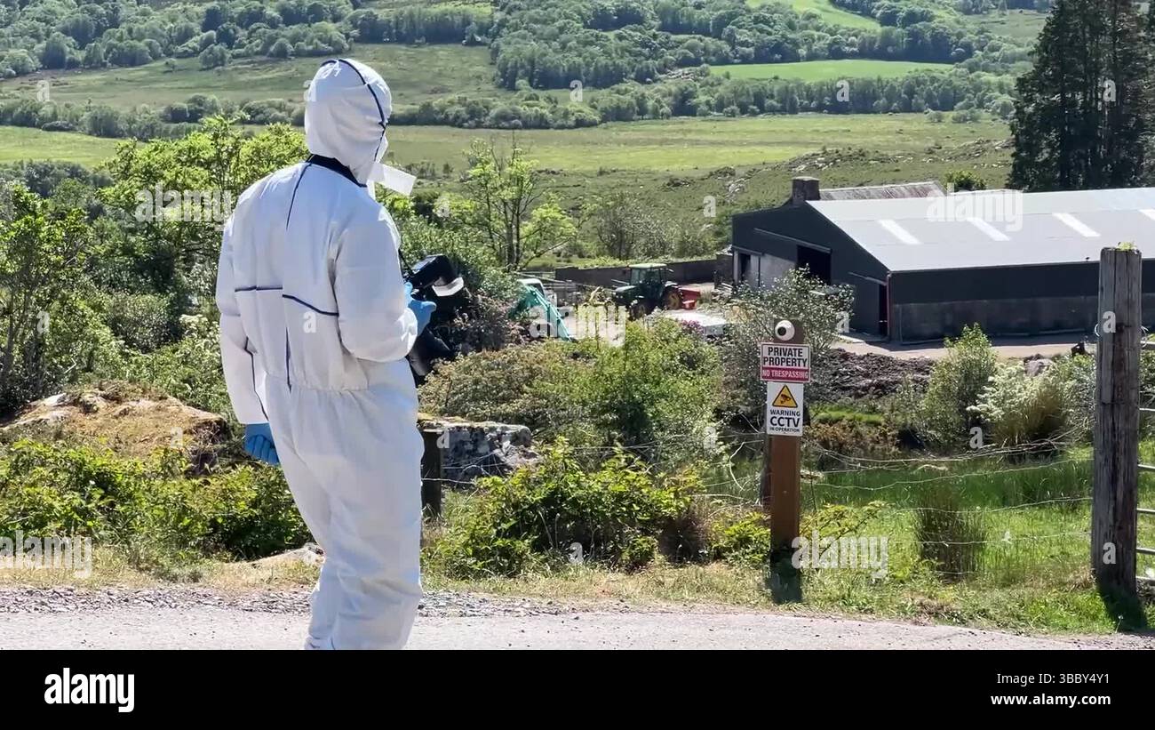 Crime scene declared in search for missing Co Kerry farmer Stock Video ...