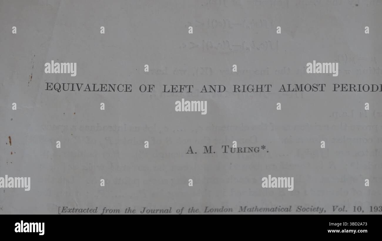 Alan Turing papers set to sell for six figures Stock Video Footage - Alamy
