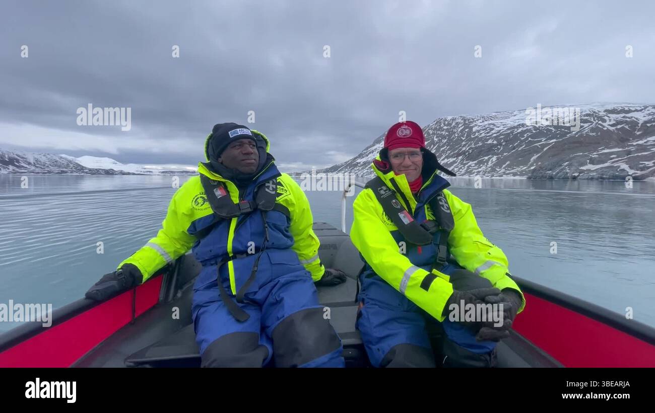David Lammy and Norway's Foreign Minister Barth Eide view the melting ...