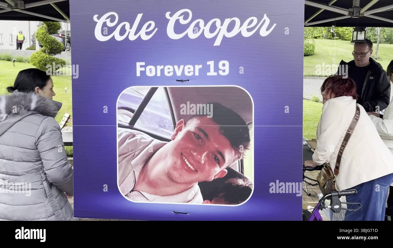 Family and friends attend a vigil for Cole Cooper - GVs Stock Video ...
