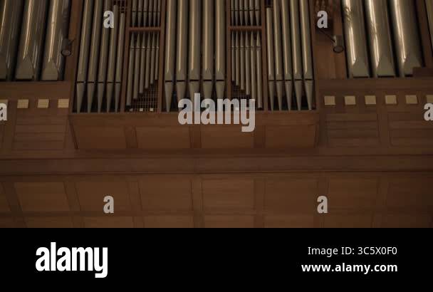 pipe organ in catholic cathedral Linz, Upper Austria. High quality 4k ...