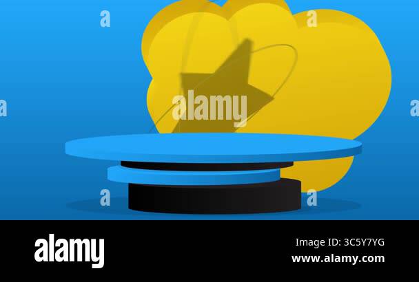 Mockup product display animation, cool cylinder pedestal podium. Stage ...