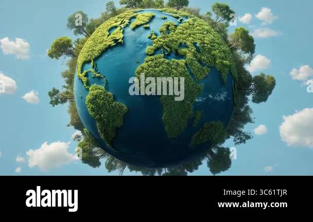 Green World. Earth Day Concept. Green Energy, Renewable and Sustainable ...