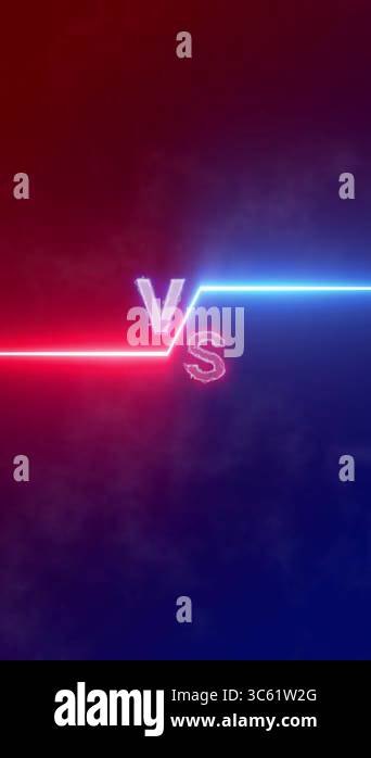 versus vs background overlay animated versus blue and red neon vertical ...