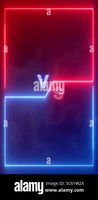 versus vs background overlay animated versus blue and red neon vertical ...