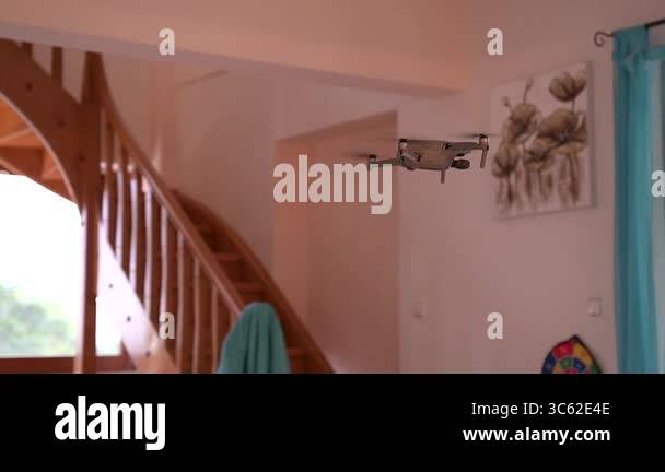 The drone is flying around the room Stock Video Footage - Alamy