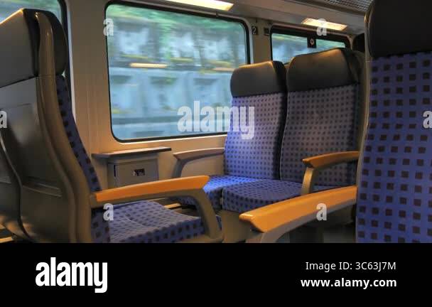 View inside a German regional train. Beautiful view from the ...