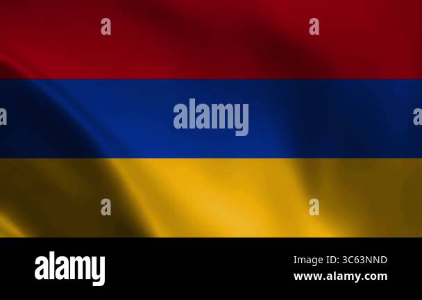 rmenia's national flag waving in the wind in a seamless loop in slow ...