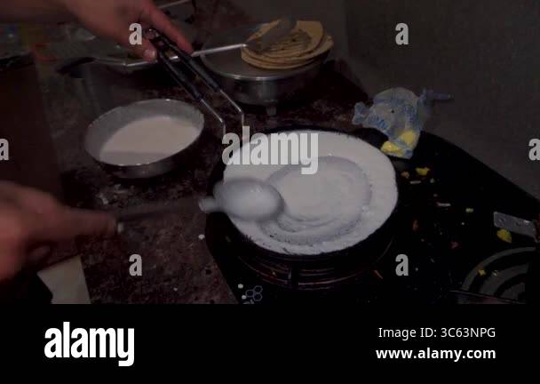 South Indian Dosa, A Crispy fermented rice-lentil crepe with spicy ...