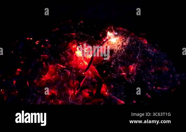 fire burning outside ash danger Stock Video Footage - Alamy