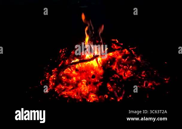 fire burning outside ash danger Stock Video Footage - Alamy