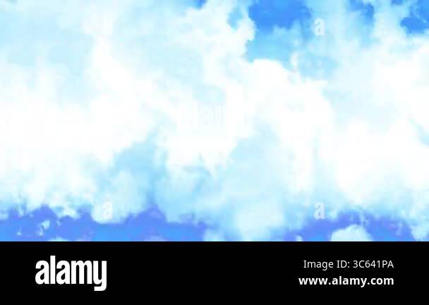 Clouds Fly in the Light Blue Sky Loop. Stop Motion digital rendering ...