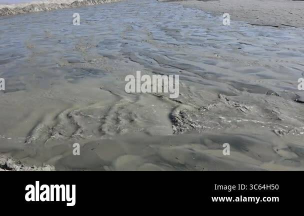 Abstract sand sediment pattern, shallow subterranean water flows and ...