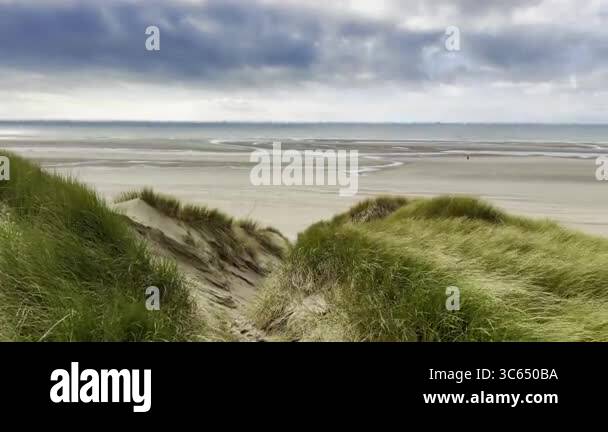 Majestic coastal landscape in Authie Bay with rolling sand dunes ...