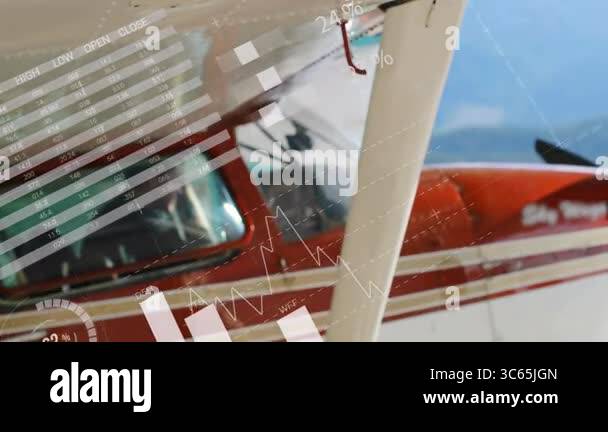 Animation of data visualization and percentage graphics overlay in ...